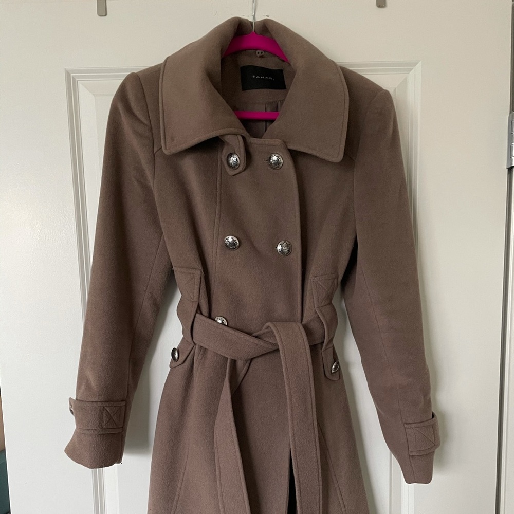 Tahari Neutral Wool Coat - Gem